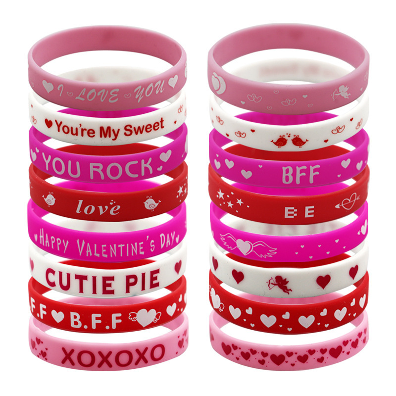 Wholesale Silicone Valentine Day Bracelet Couple Lovers Festival ...